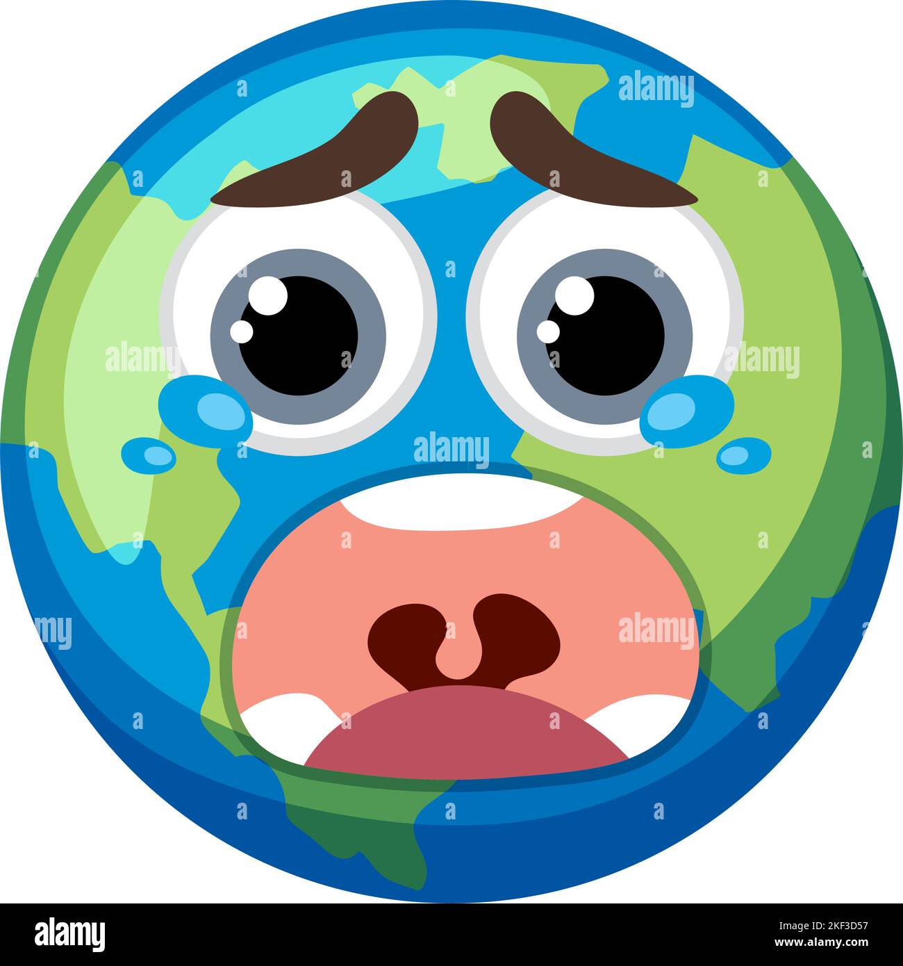 A crying earth cartoon illustration Stock Vector Image & Art - Alamy