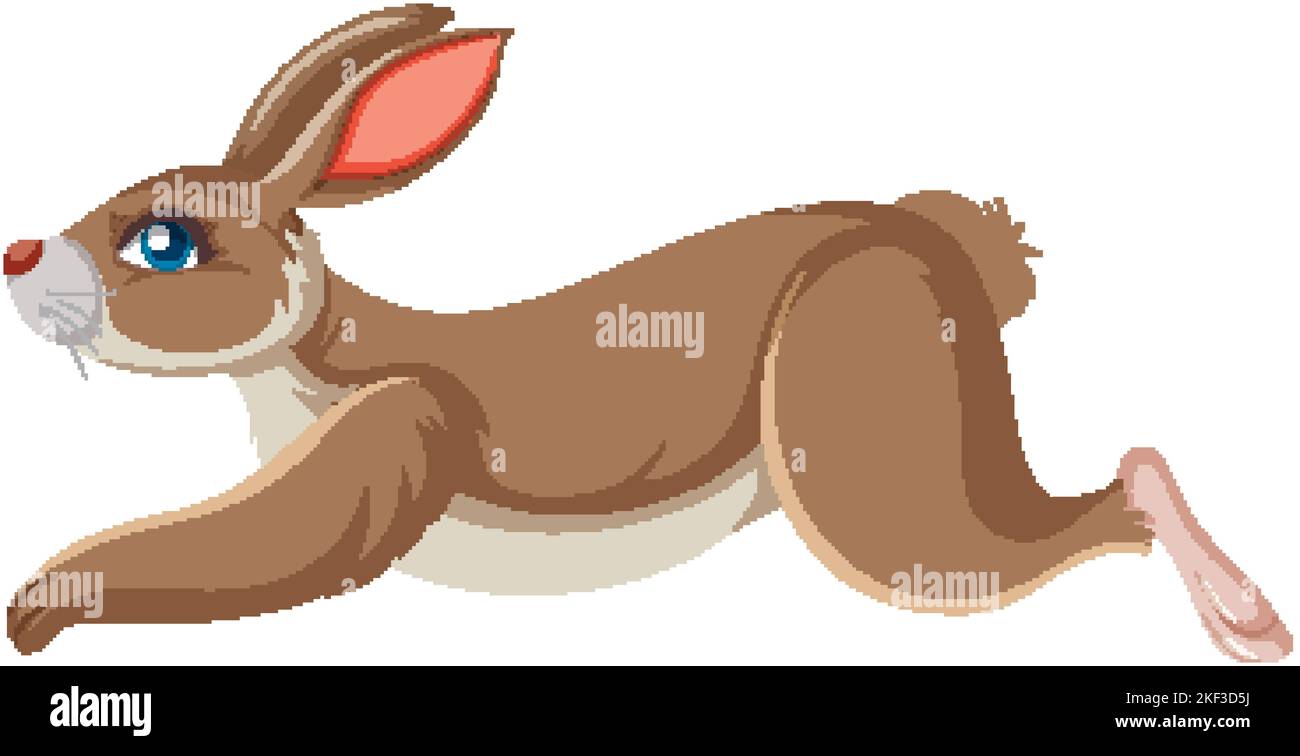 Cute rabbit cartoon character running illustration Stock Vector Image ...