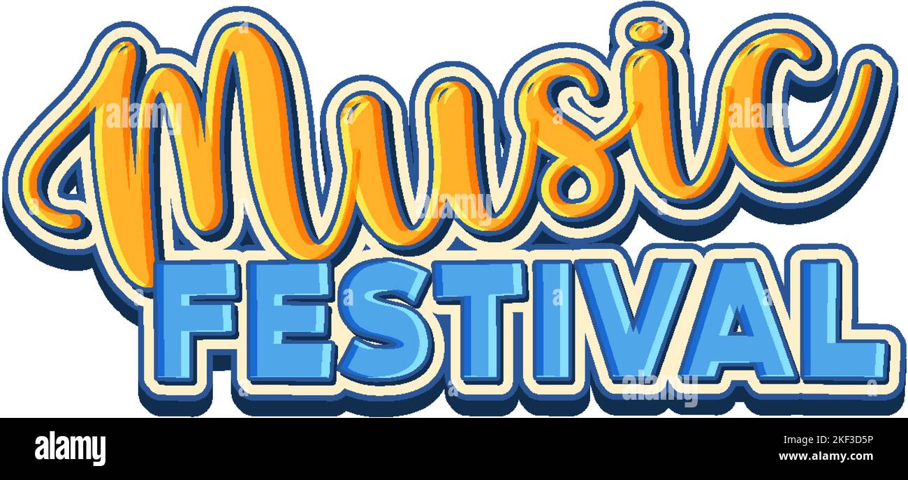 Music festival text for poster or banner design illustration Stock ...