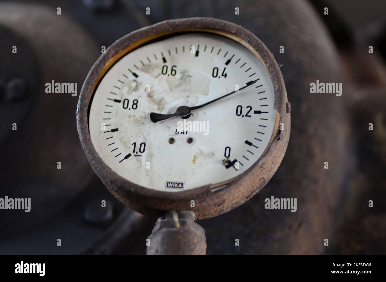 Manometer presure Industrial energy produktion broken old Stock Photo ...