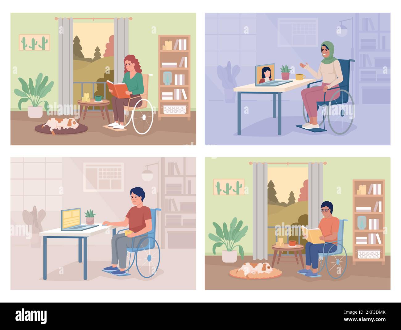Disability vector illustrations hi-res stock photography and images - Alamy