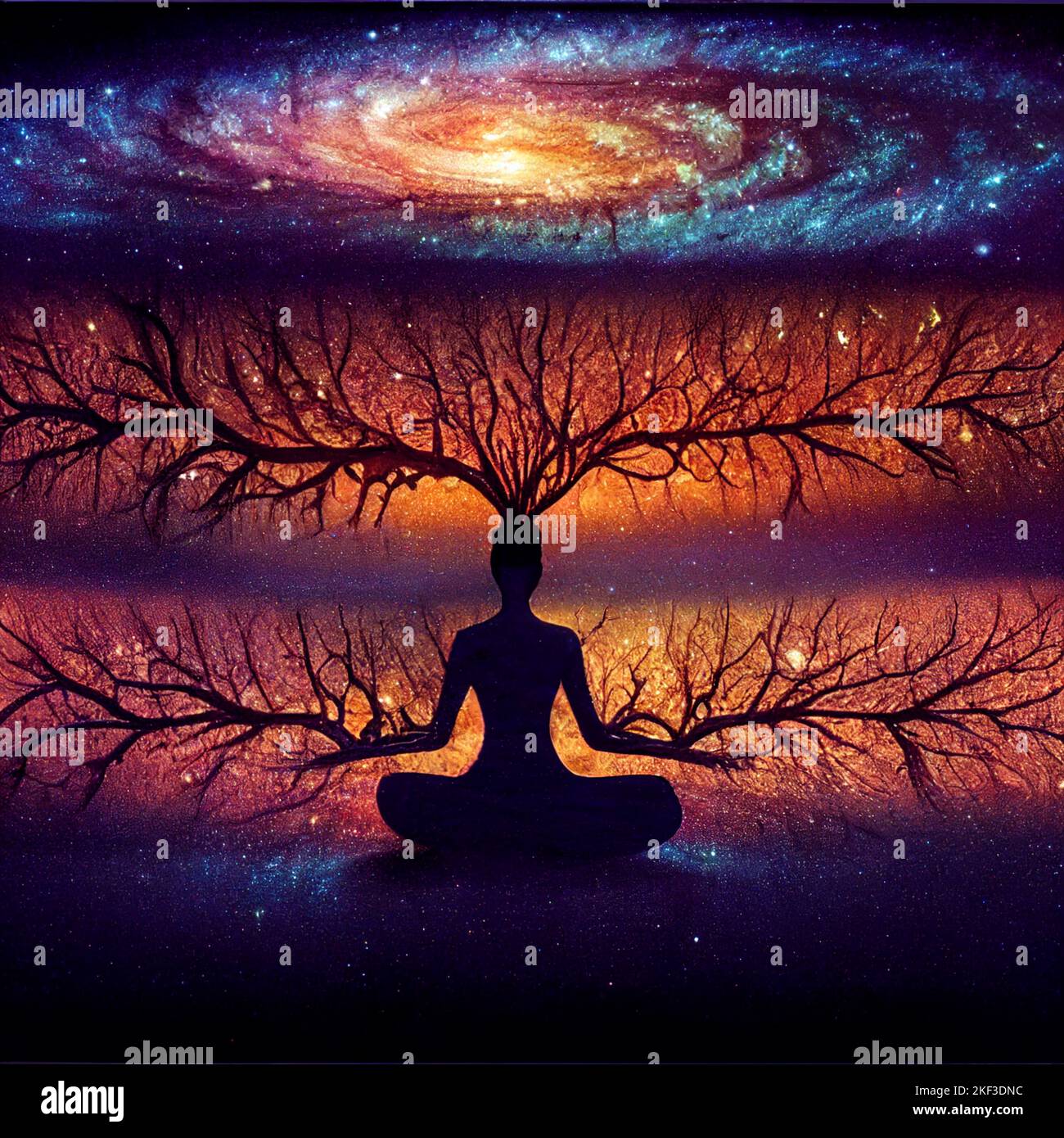 Tree Spirit Meditation, ecology reflection, human and tree intertwined ...