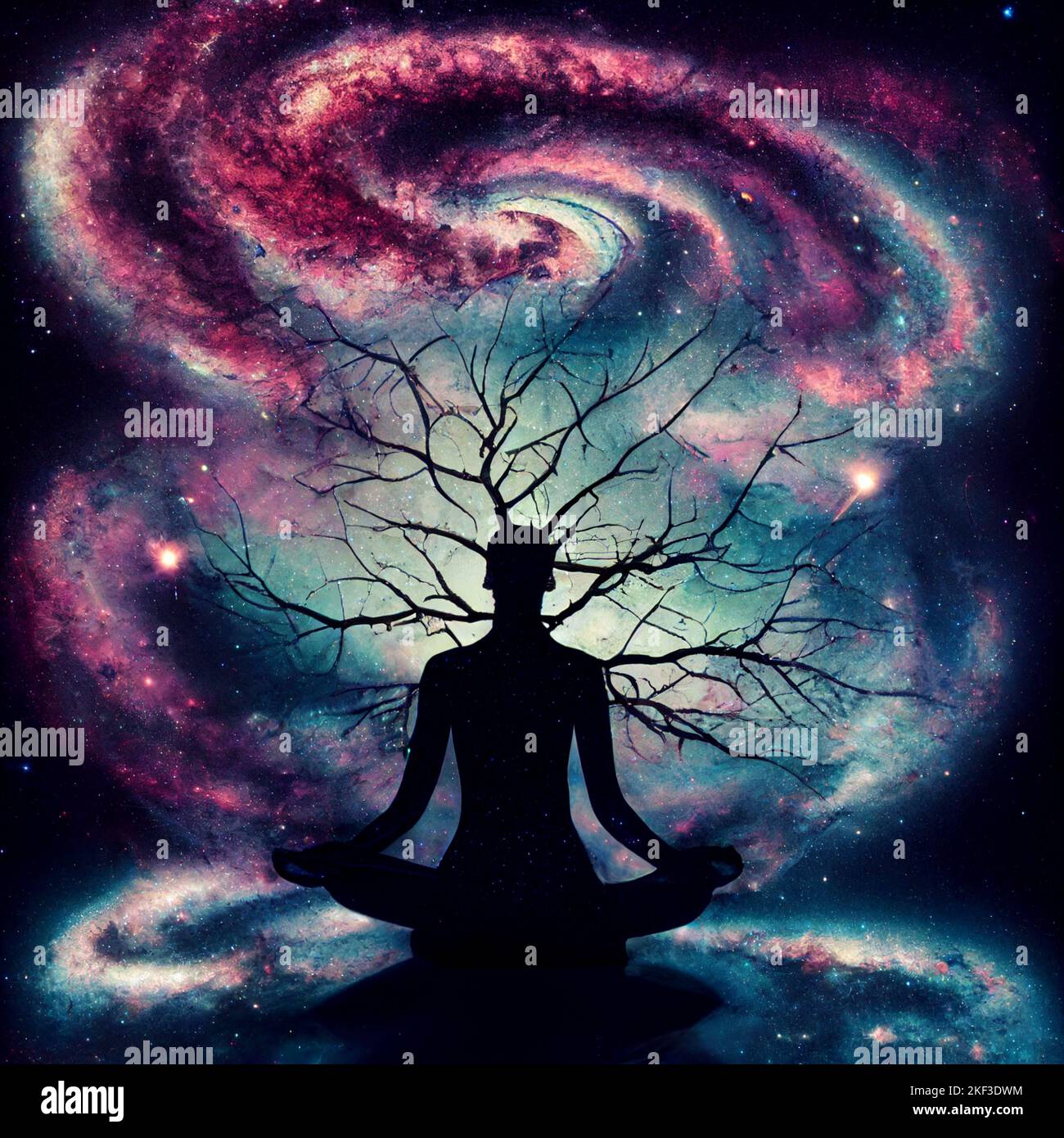 Tree Spirit Meditation, ecology reflection, human and tree intertwined ...