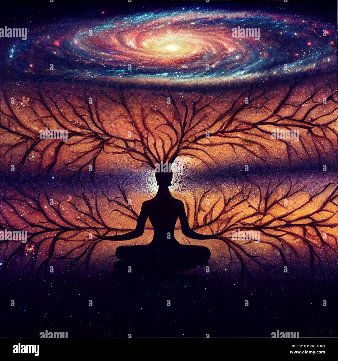 Tree Spirit Meditation, ecology reflection, human and tree intertwined ...