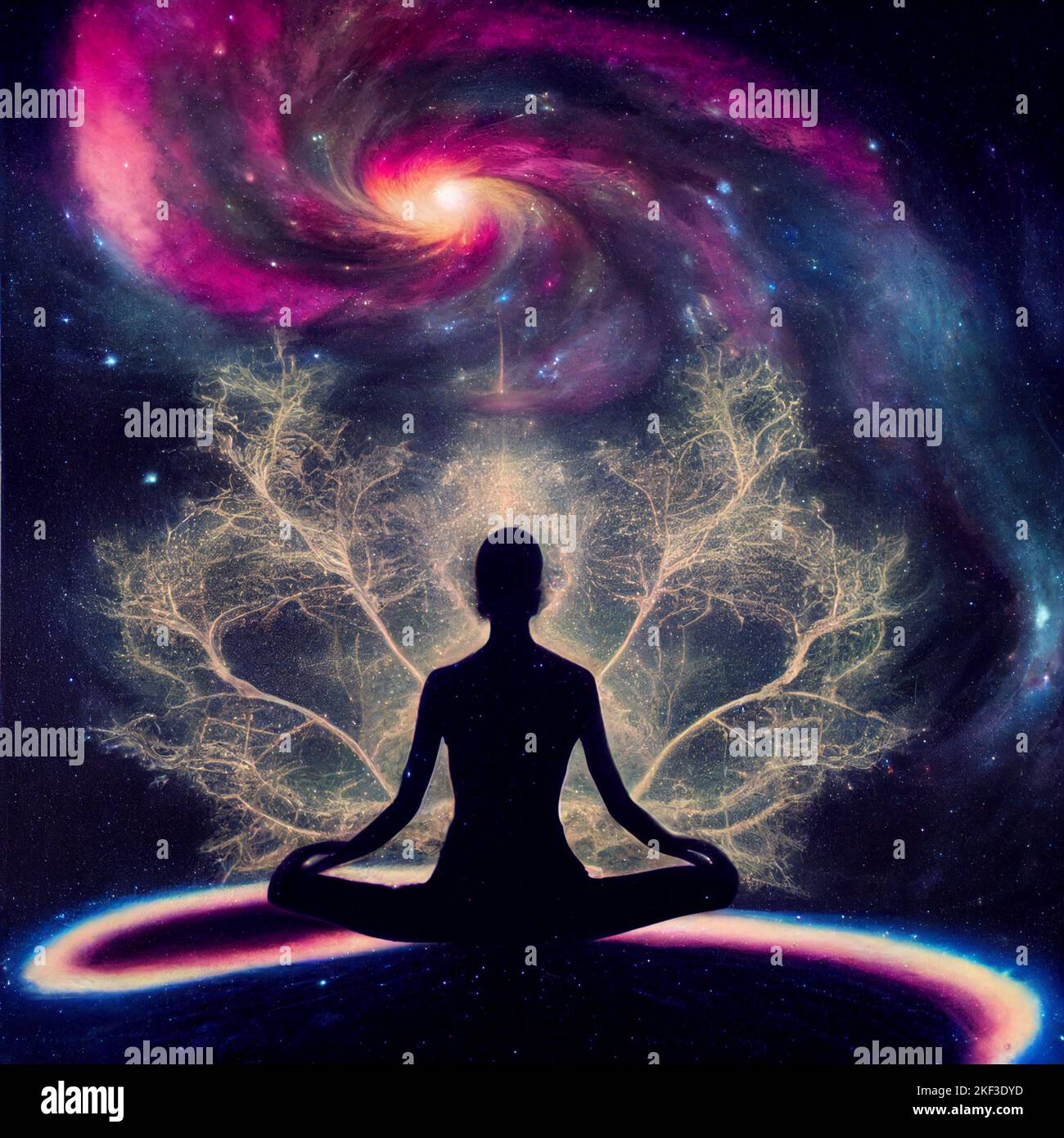 Tree Spirit Meditation, ecology reflection, human and tree intertwined ...