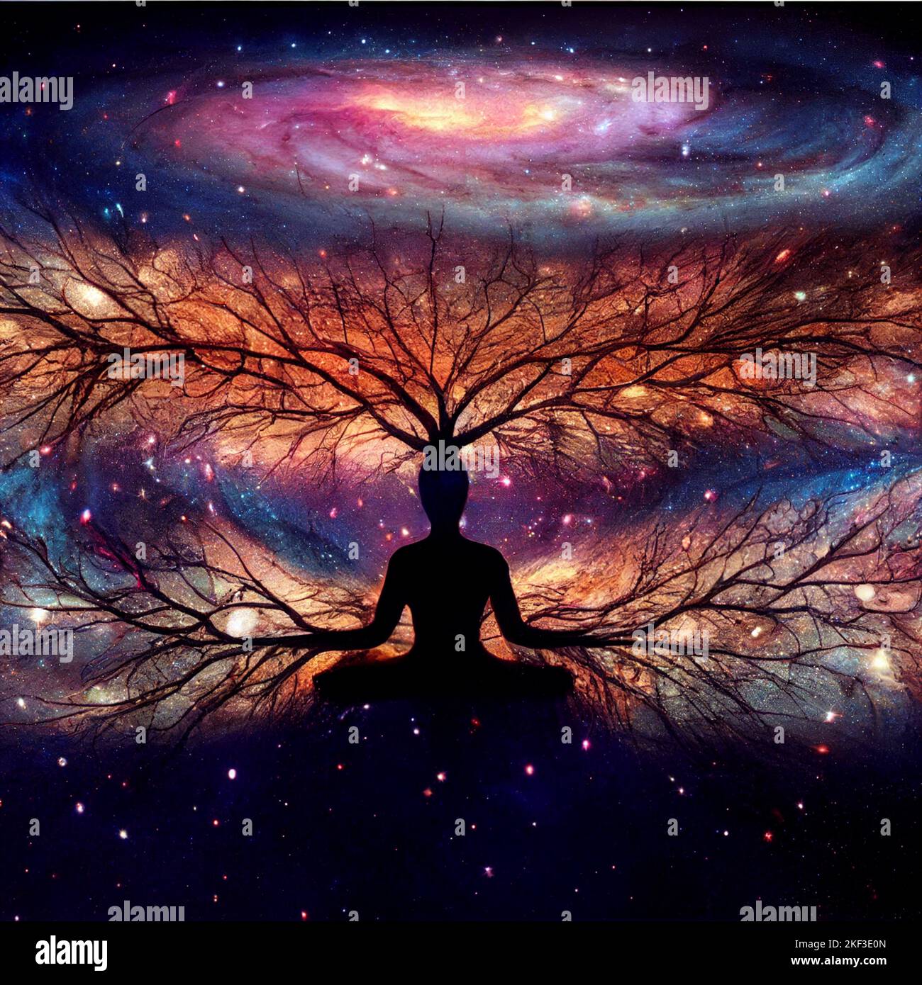 Tree Spirit Meditation, ecology reflection, human and tree intertwined ...