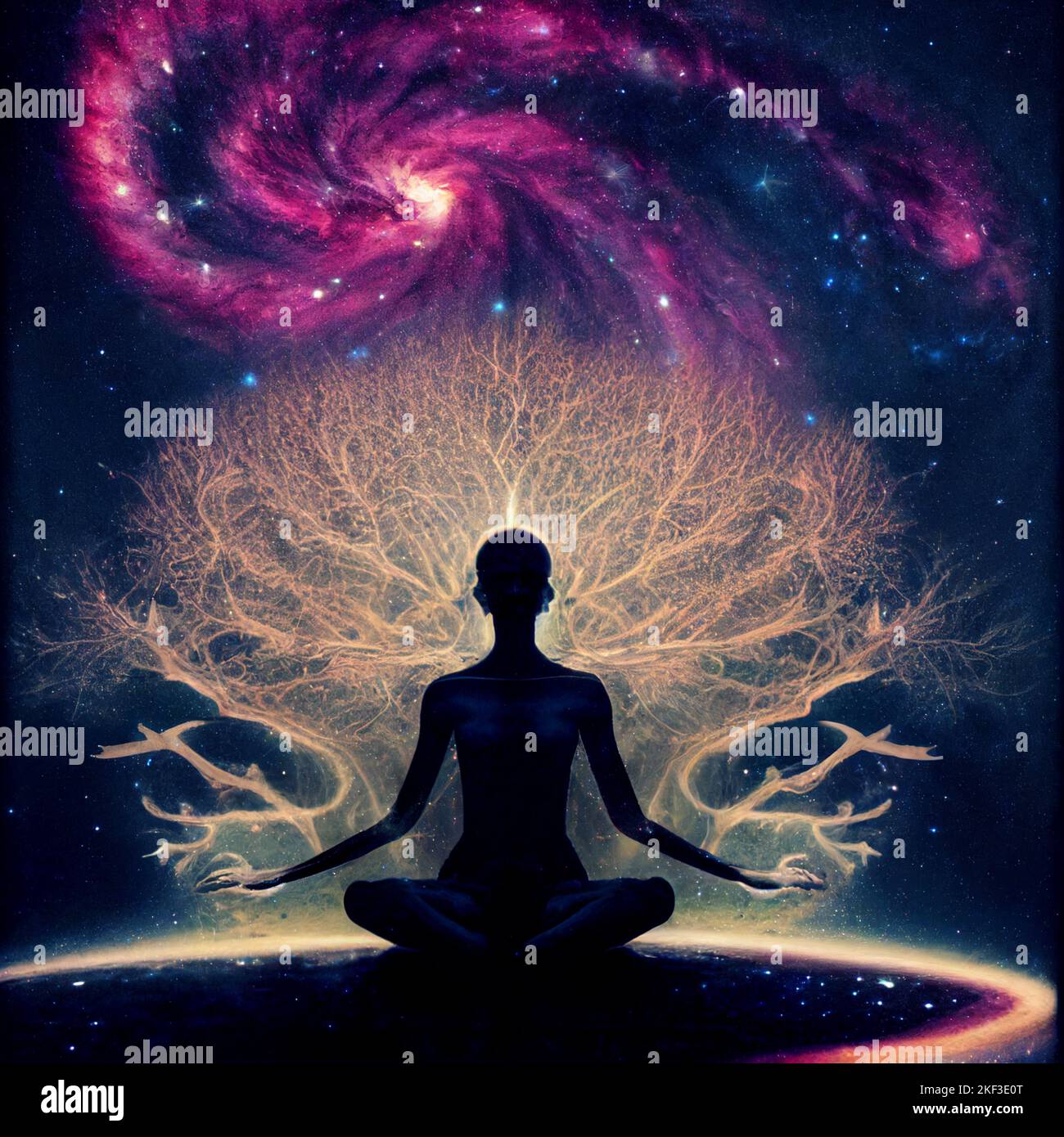 Tree Spirit Meditation, ecology reflection, human and tree intertwined ...