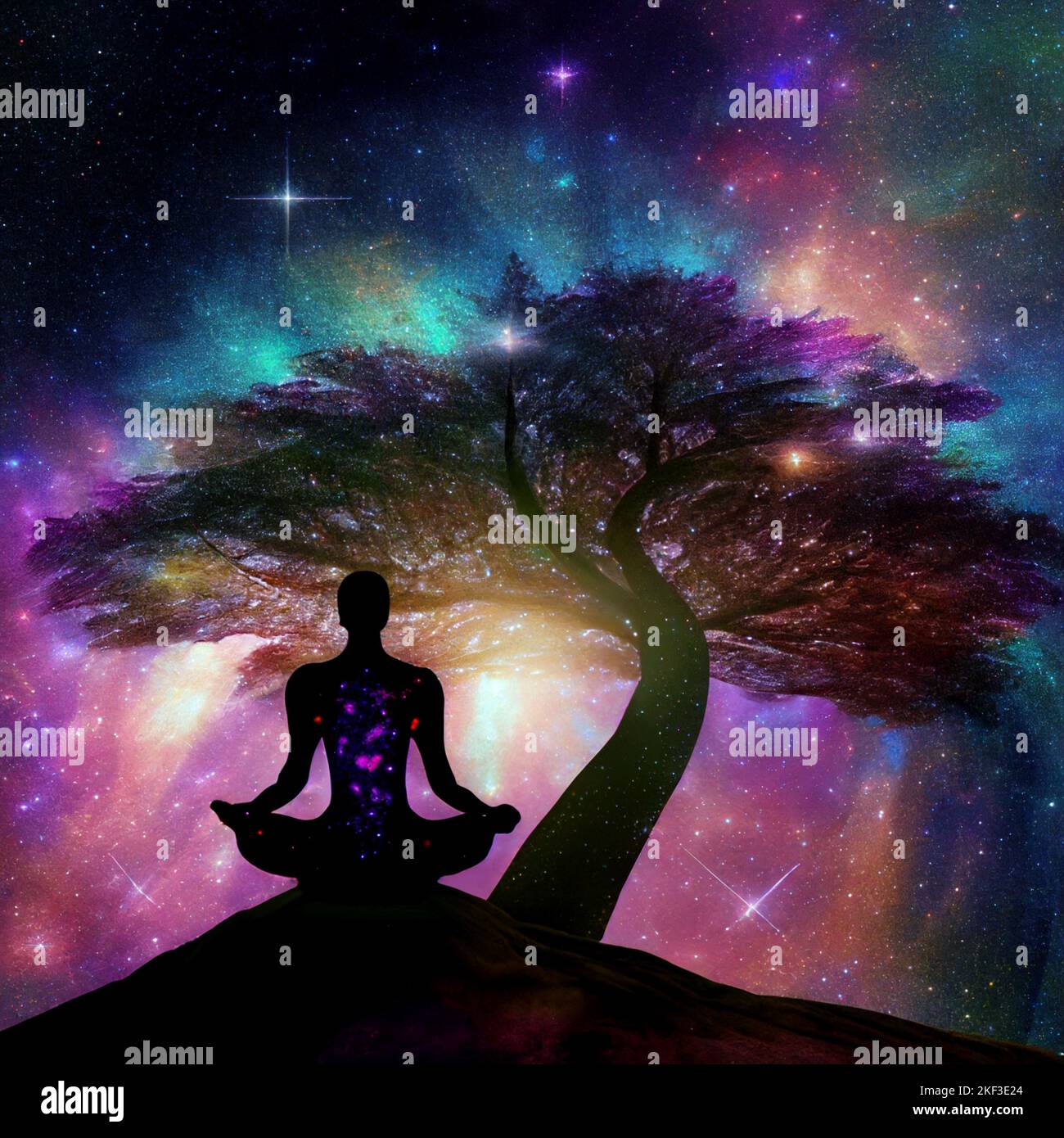 Tree Spirit Meditation, ecology reflection, human and tree intertwined ...