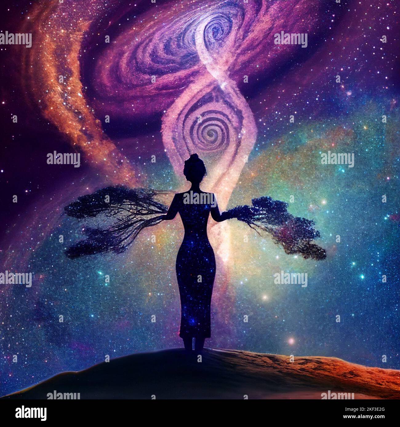 Tree Spirit Meditation, ecology reflection, human and tree intertwined ...