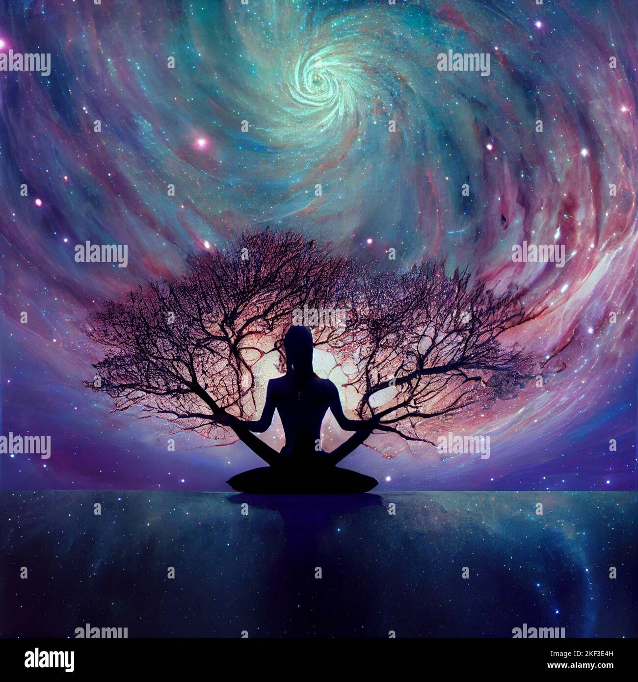 Tree Spirit Meditation, ecology reflection, human and tree intertwined ...