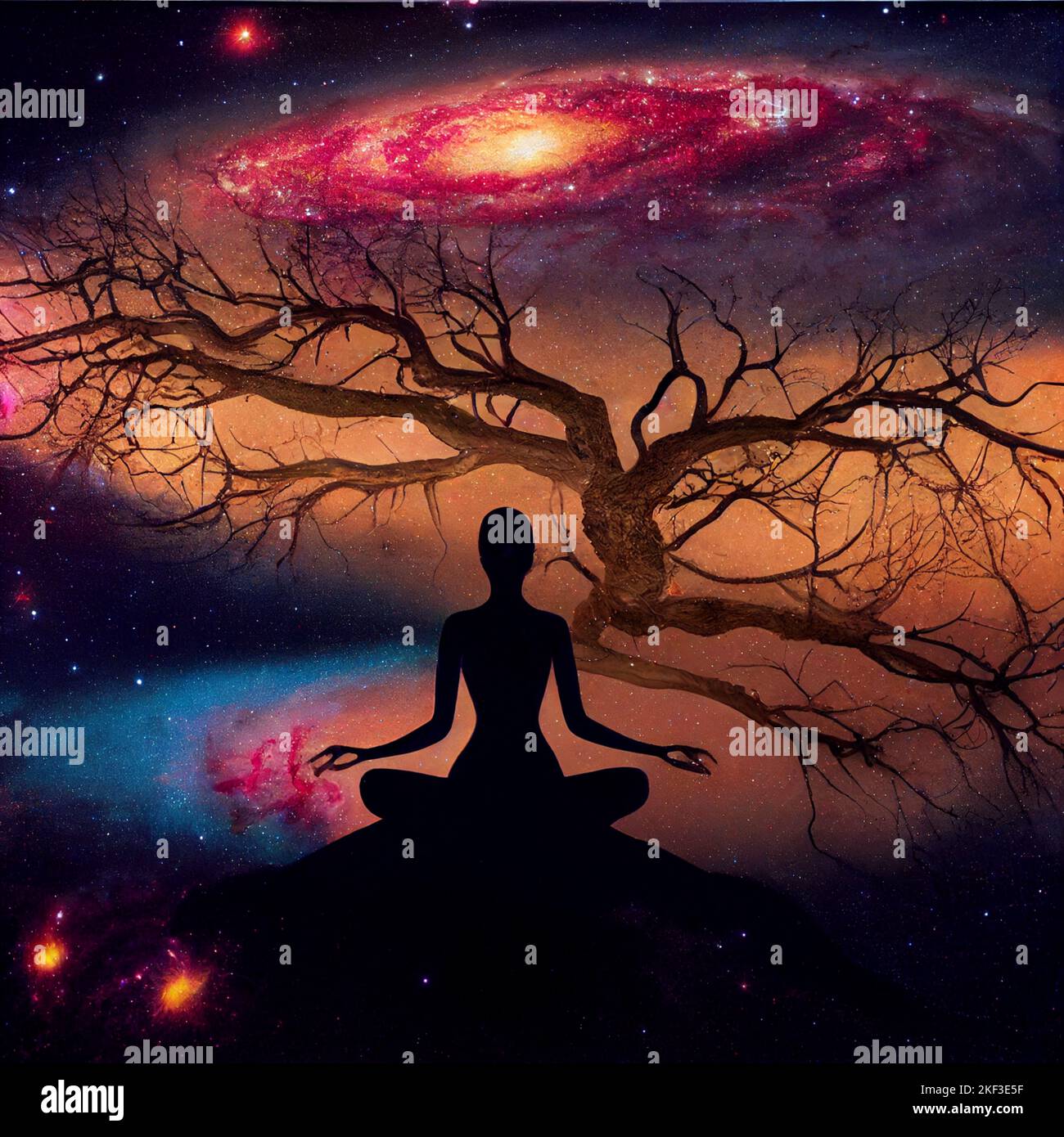 Tree Spirit Meditation, ecology reflection, human and tree intertwined ...