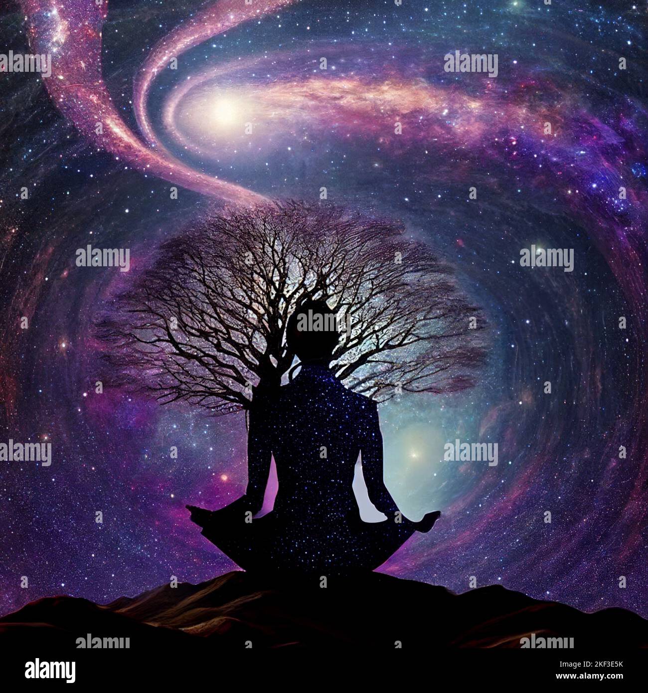 Tree Spirit Meditation, ecology reflection, human and tree intertwined ...