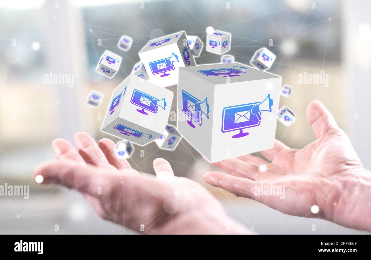 Email concept above hands hi-res stock photography and images - Alamy