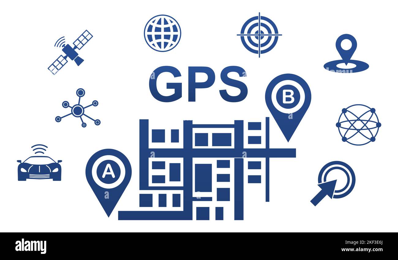 Illustration of a gps concept Stock Photo - Alamy