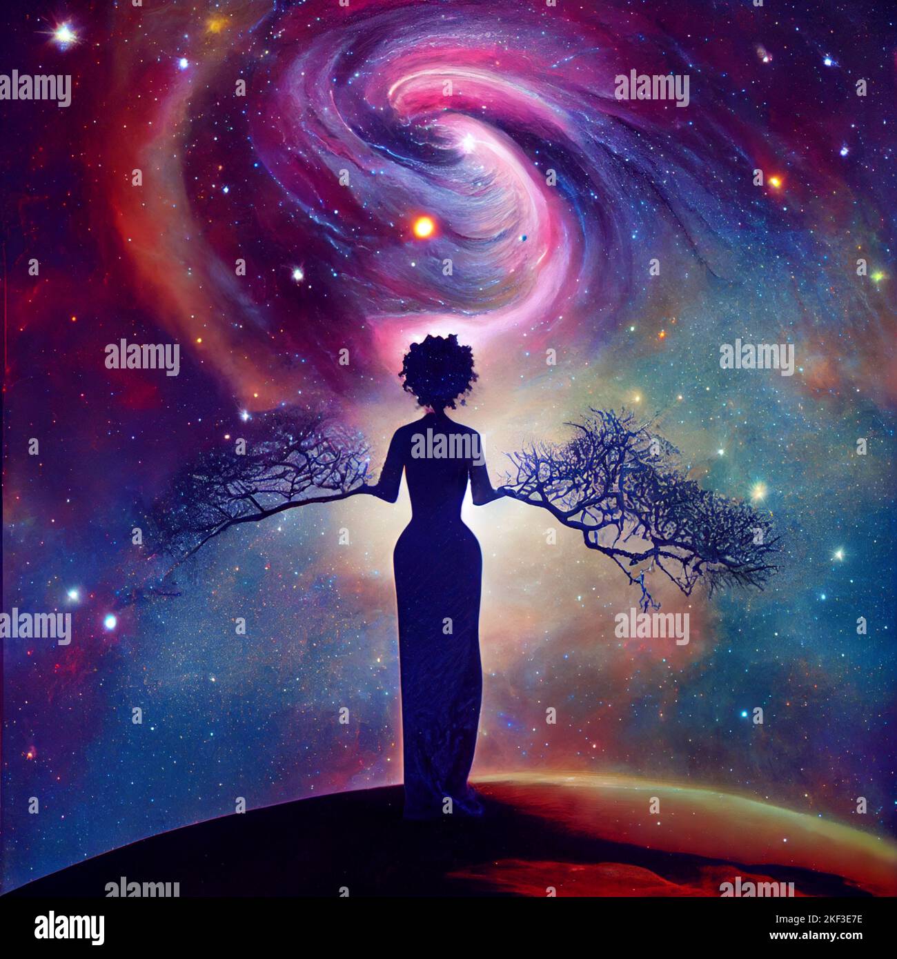 Tree Spirit Meditation, ecology reflection, human and tree intertwined ...
