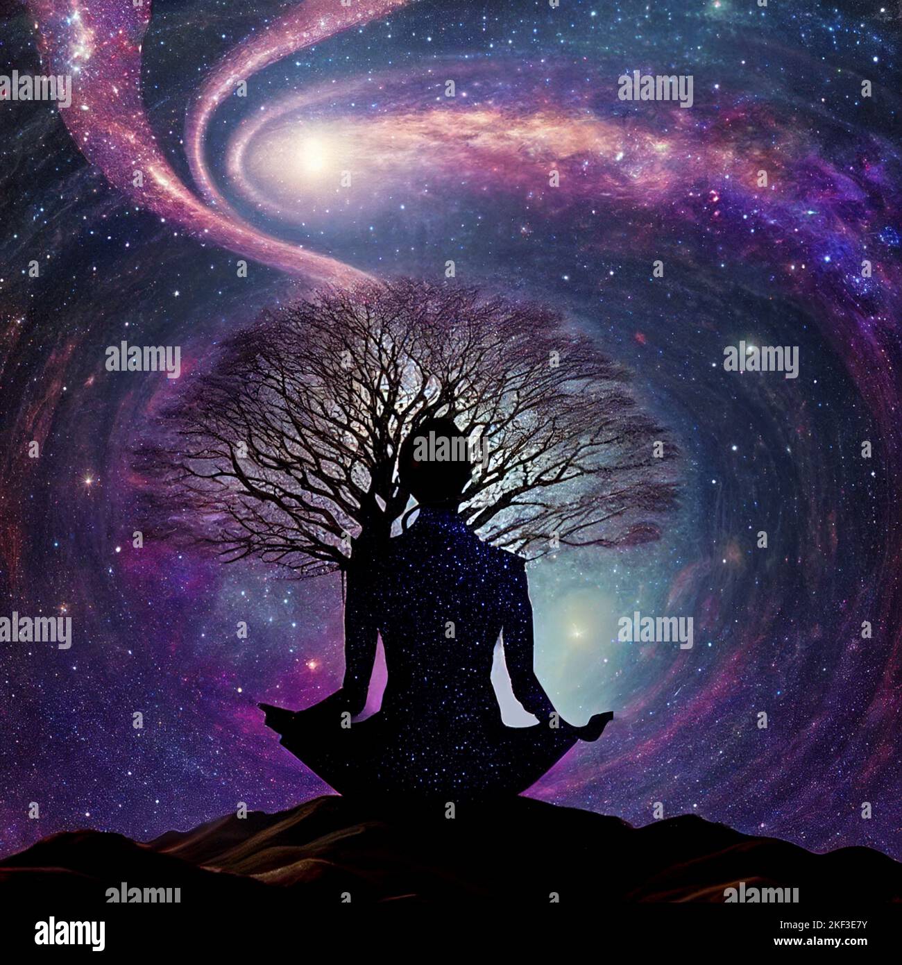 Tree Spirit Meditation, ecology reflection, human and tree intertwined ...