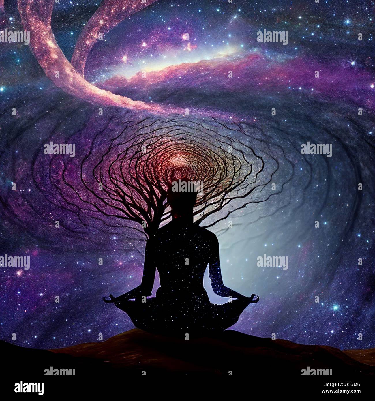 Tree Spirit Meditation, ecology reflection, human and tree intertwined ...