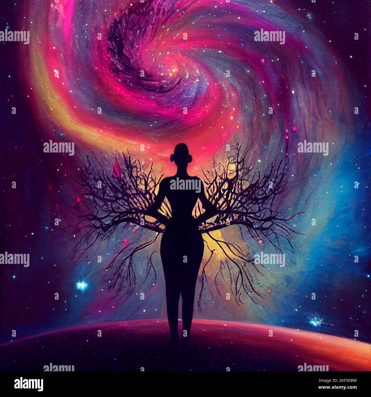 Tree Spirit Meditation, ecology reflection, human and tree intertwined ...