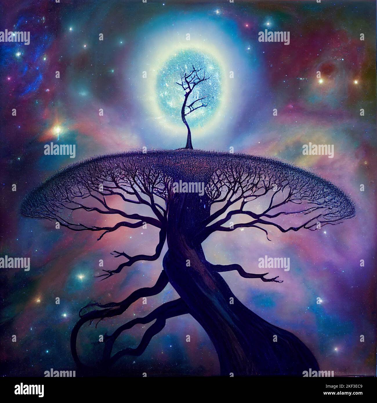 Tree Spirit Meditation, ecology reflection, human and tree intertwined ...