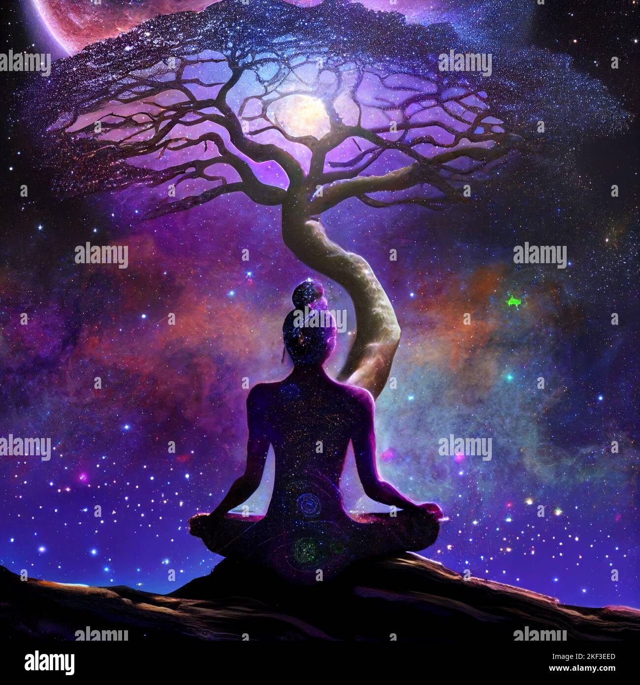 Tree Spirit Meditation, ecology reflection, human and tree intertwined ...