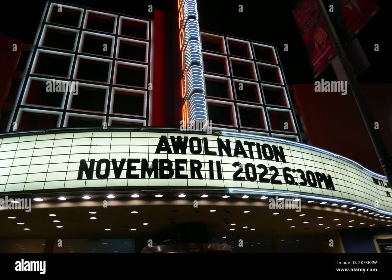 Los Angeles, California, USA 11th November 2022 Awolnation Marquee at ...