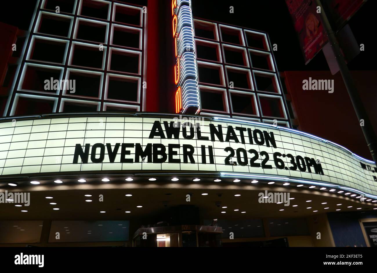 Los Angeles, California, USA 11th November 2022 Awolnation Marquee at ...