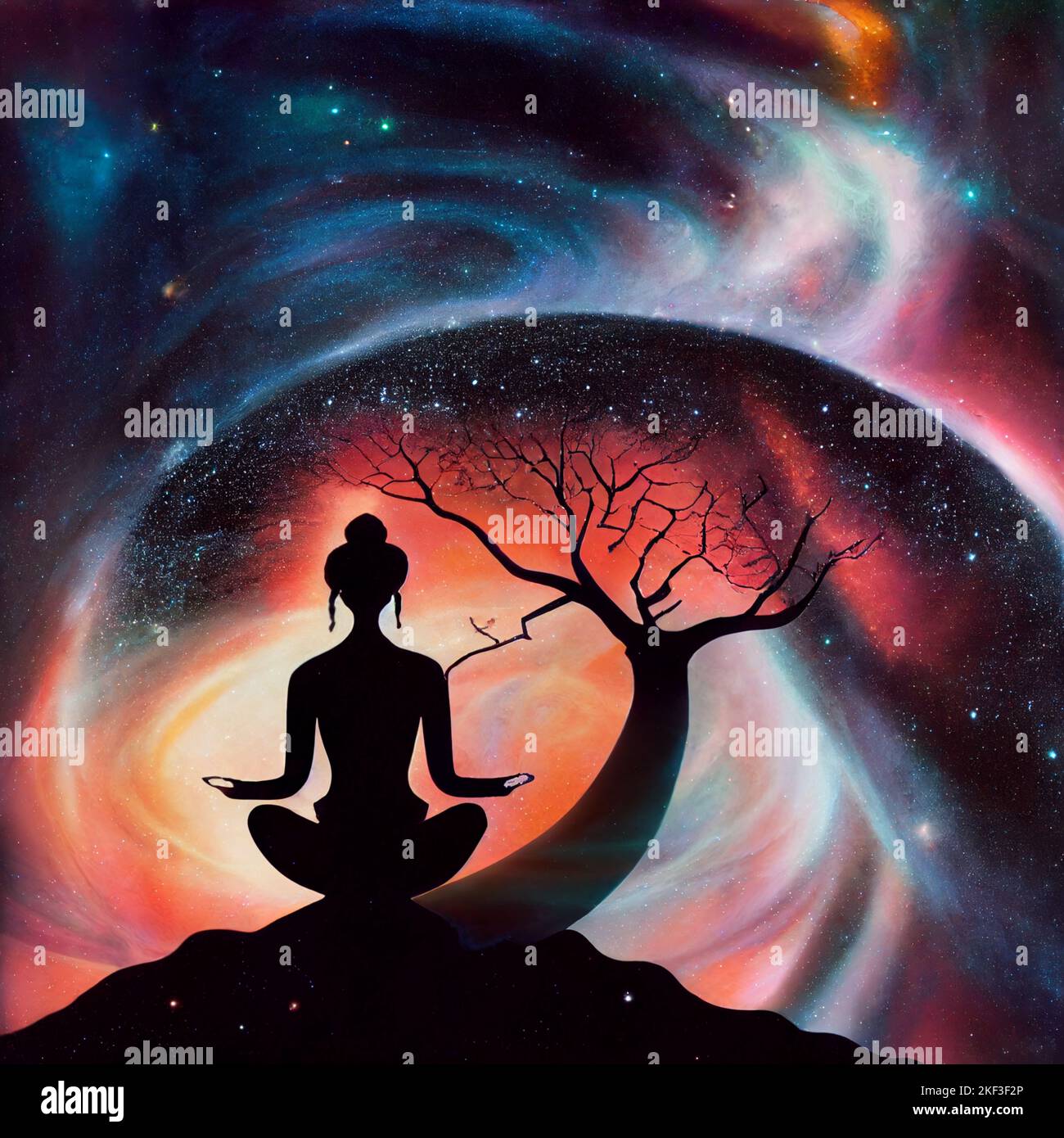 Tree Spirit Meditation, ecology reflection, human and tree intertwined ...