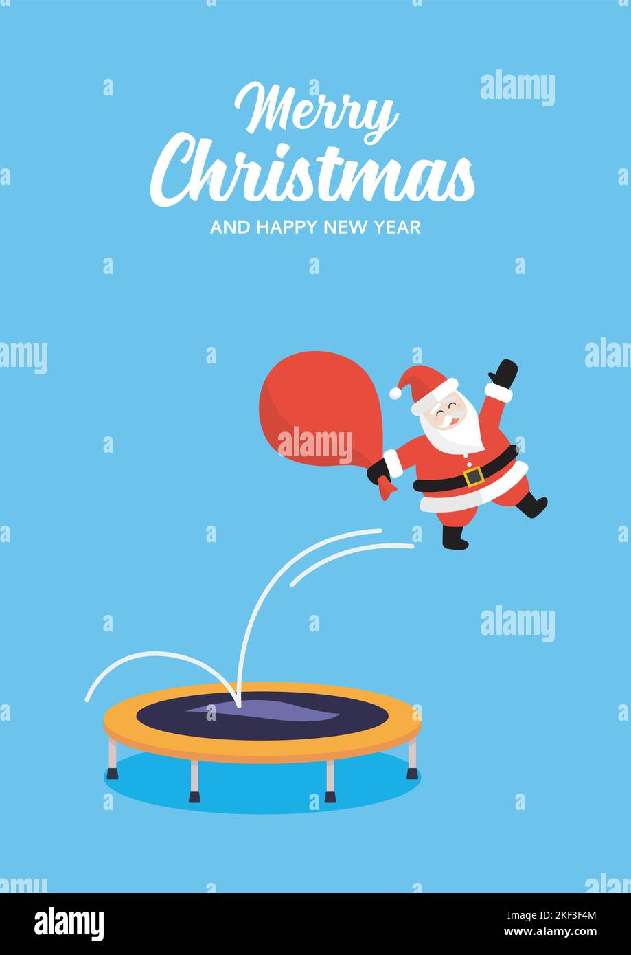 Cartoon illustration happy jumping santa hi-res stock photography and ...