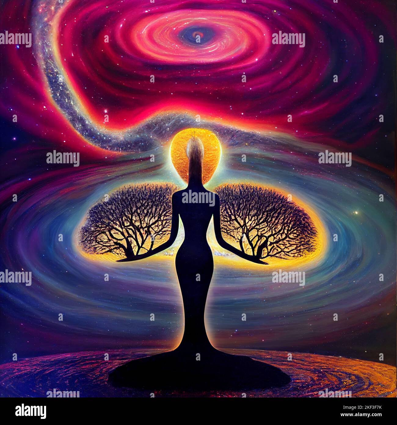 Tree Spirit Meditation, ecology reflection, human and tree intertwined ...