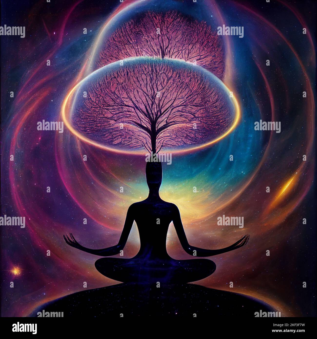 Tree Spirit Meditation, ecology reflection, human and tree intertwined ...