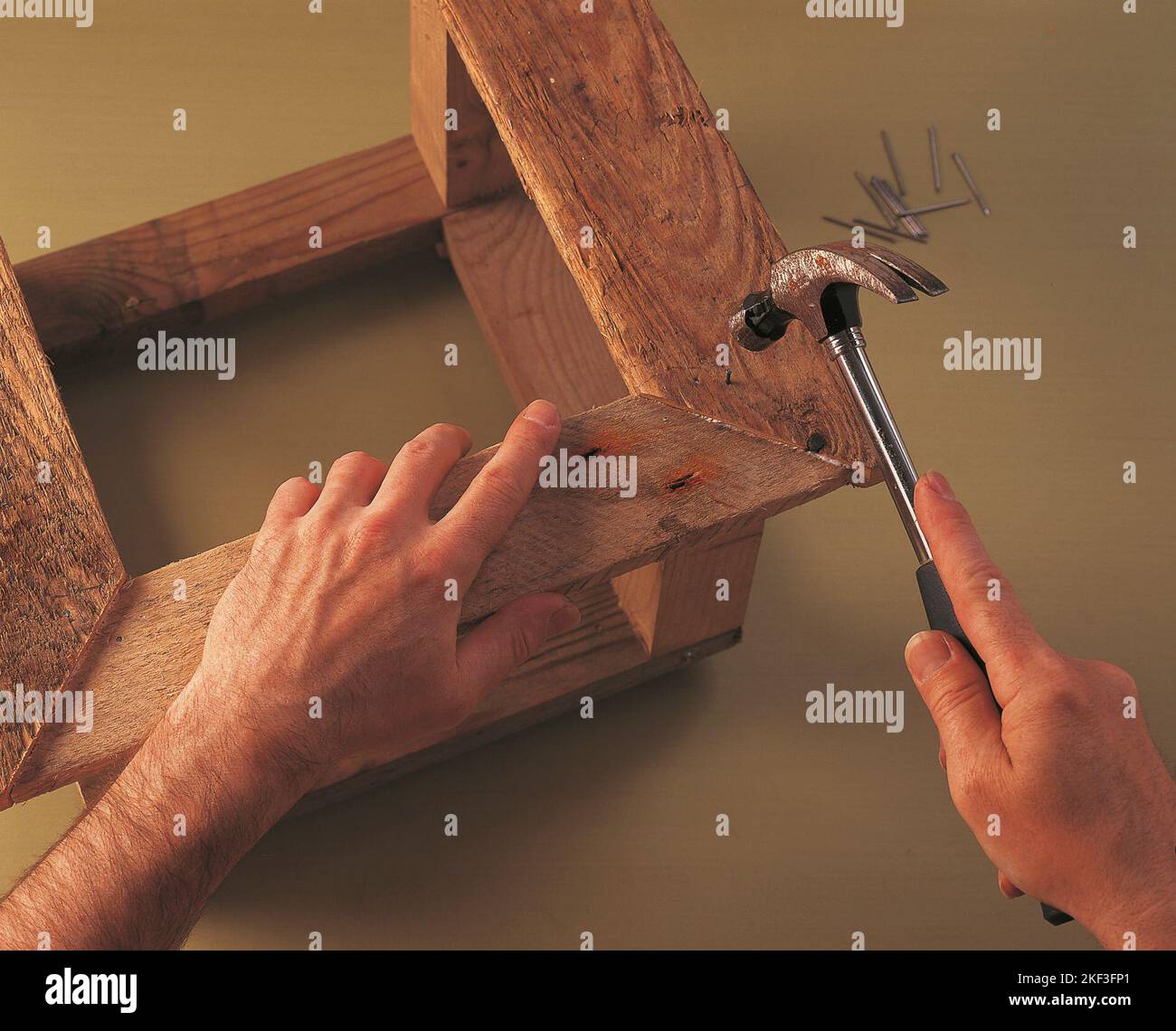 Pinning the frame together Stock Photo - Alamy