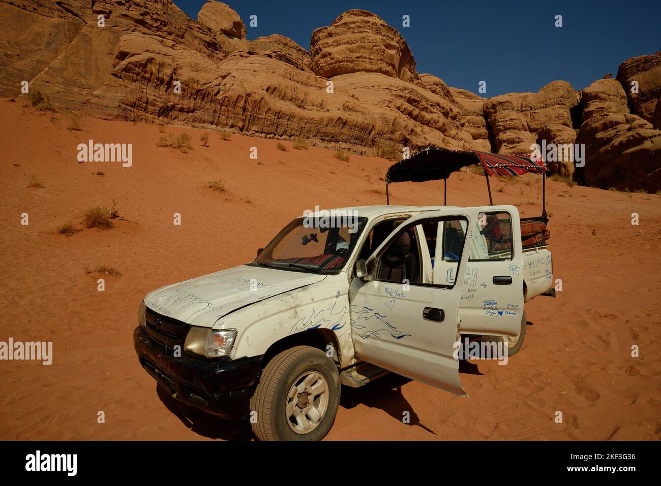 Wadi Rum desert UNESCO world Heritage Protected area. Populated by ...