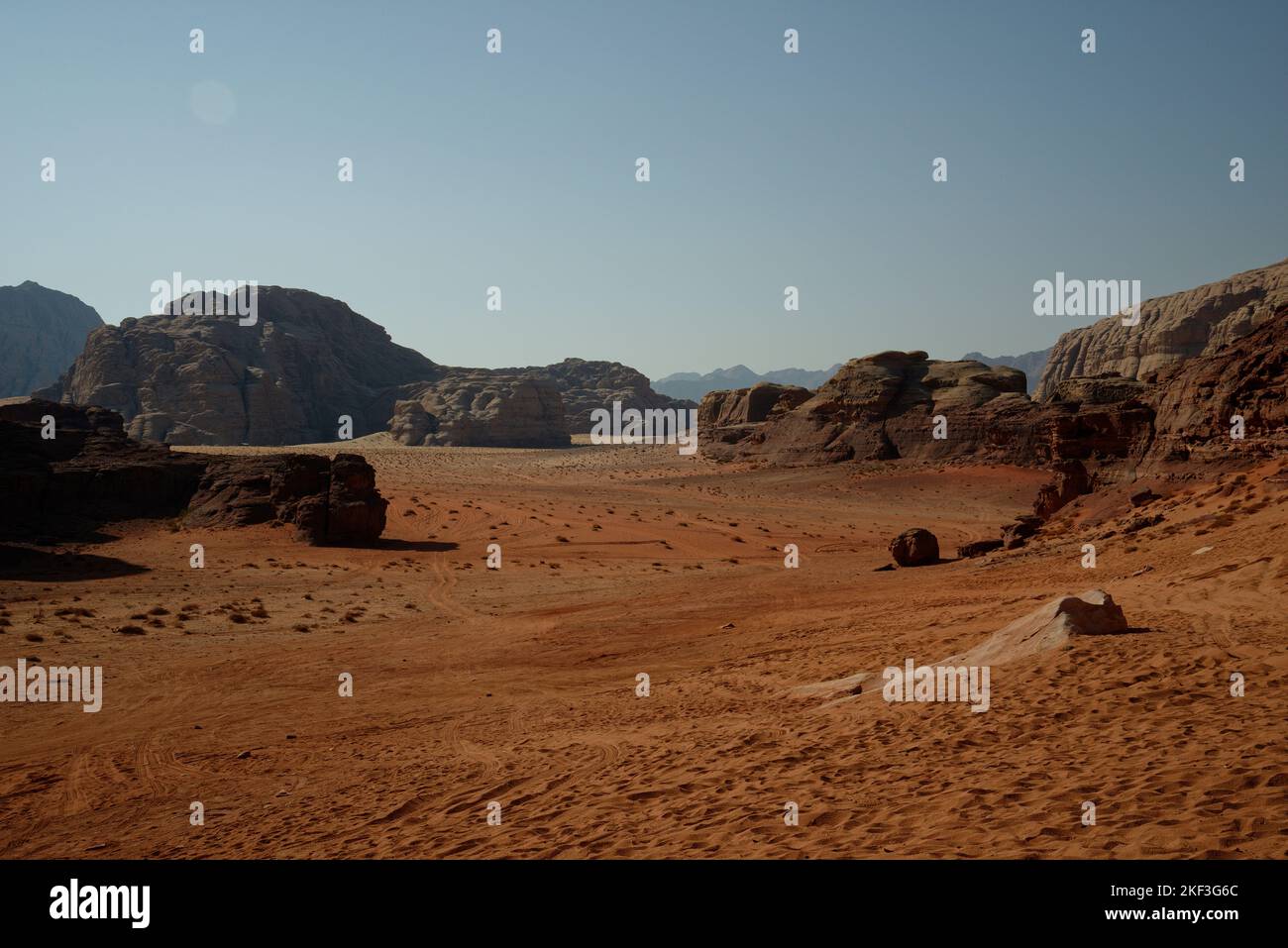 Wadi Rum desert UNESCO world Heritage Protected area. Populated by ...