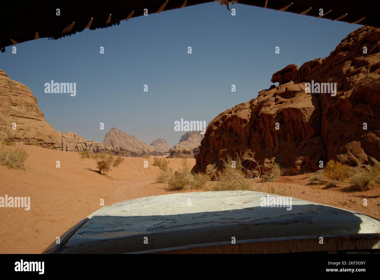 Wadi Rum desert UNESCO world Heritage Protected area. Populated by ...