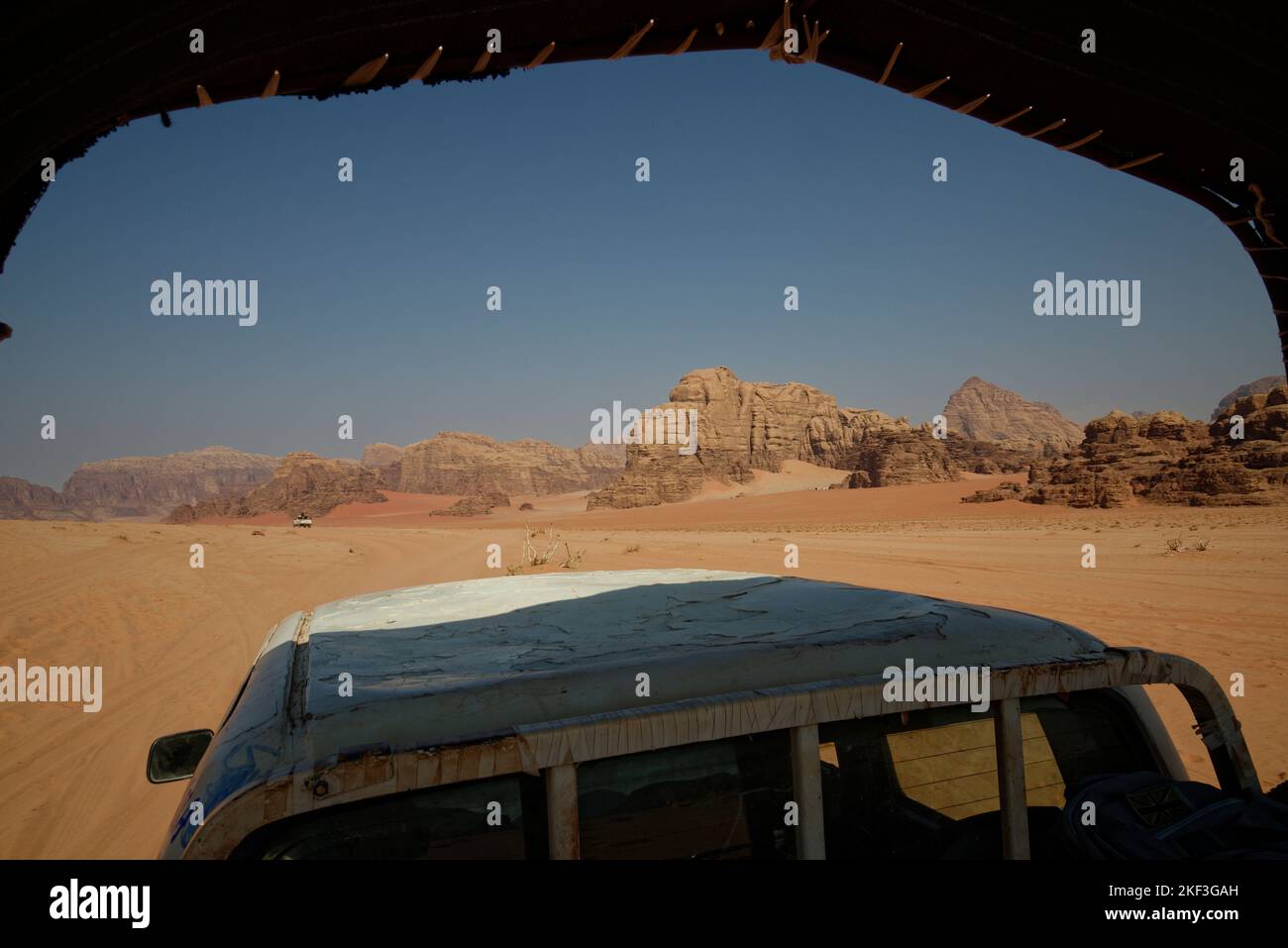 Wadi Rum desert UNESCO world Heritage Protected area. Populated by ...