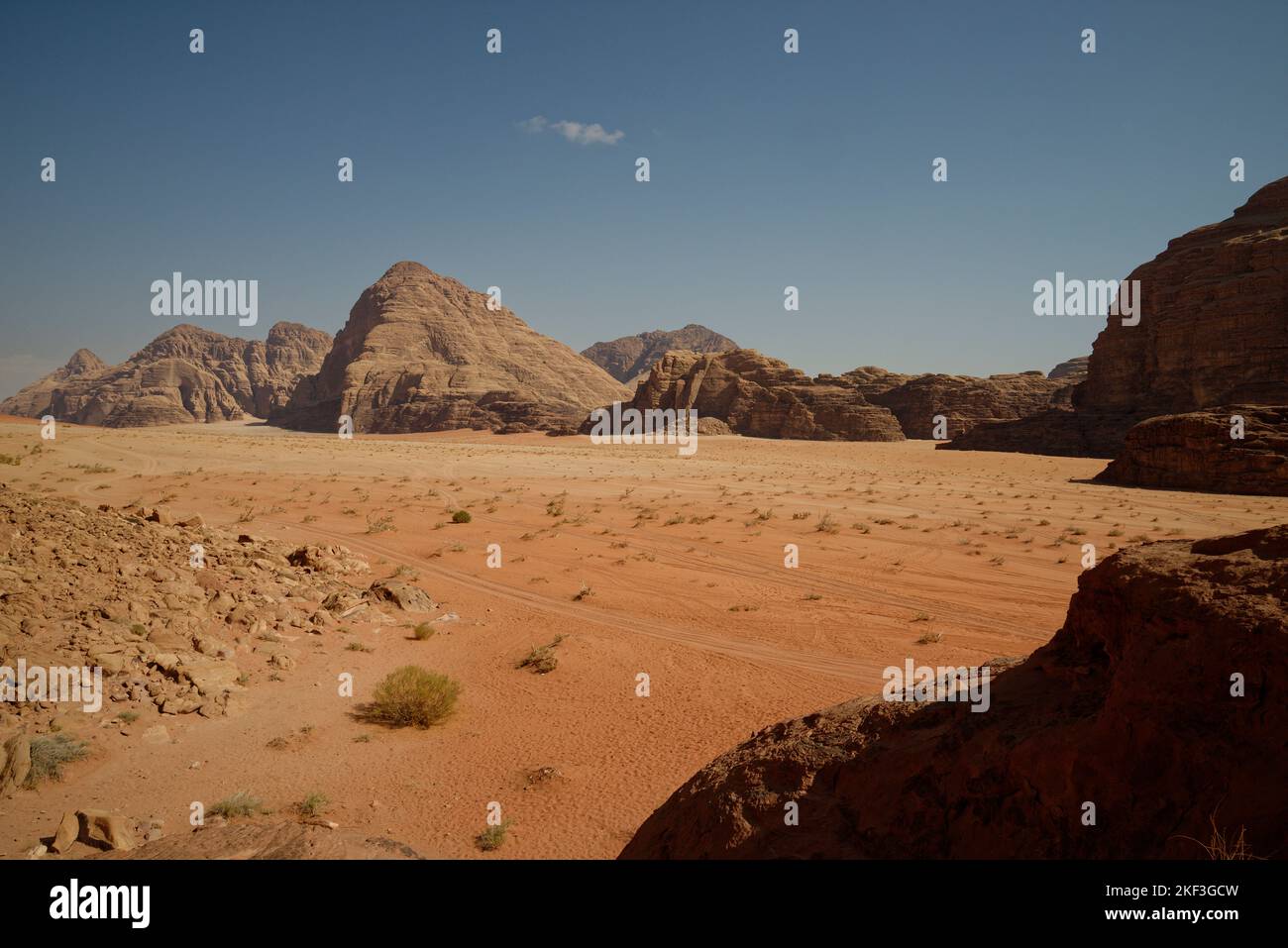 Wadi Rum desert UNESCO world Heritage Protected area. Populated by ...