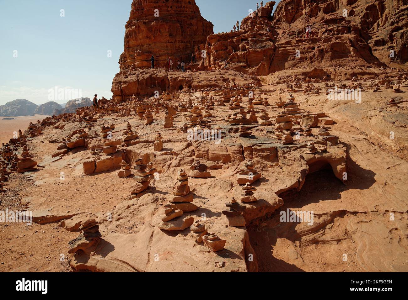 Wadi Rum desert UNESCO world Heritage Protected area. Populated by ...