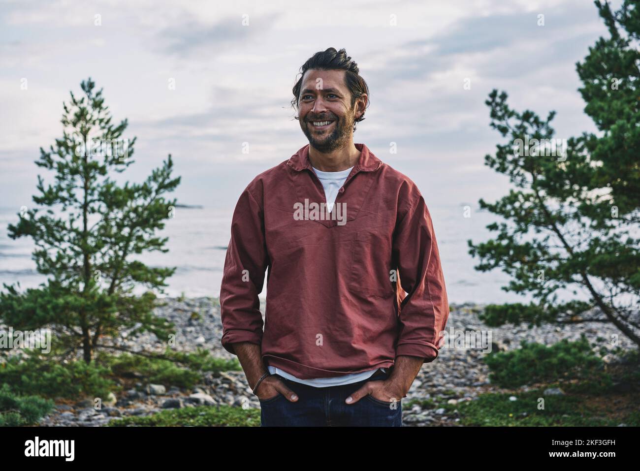Man in red jacket hi-res stock photography and images - Alamy