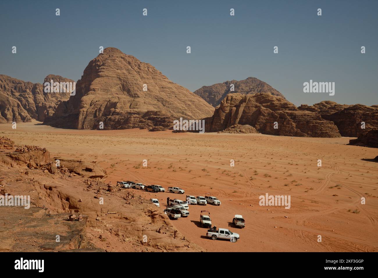 Wadi Rum desert UNESCO world Heritage Protected area. Populated by ...
