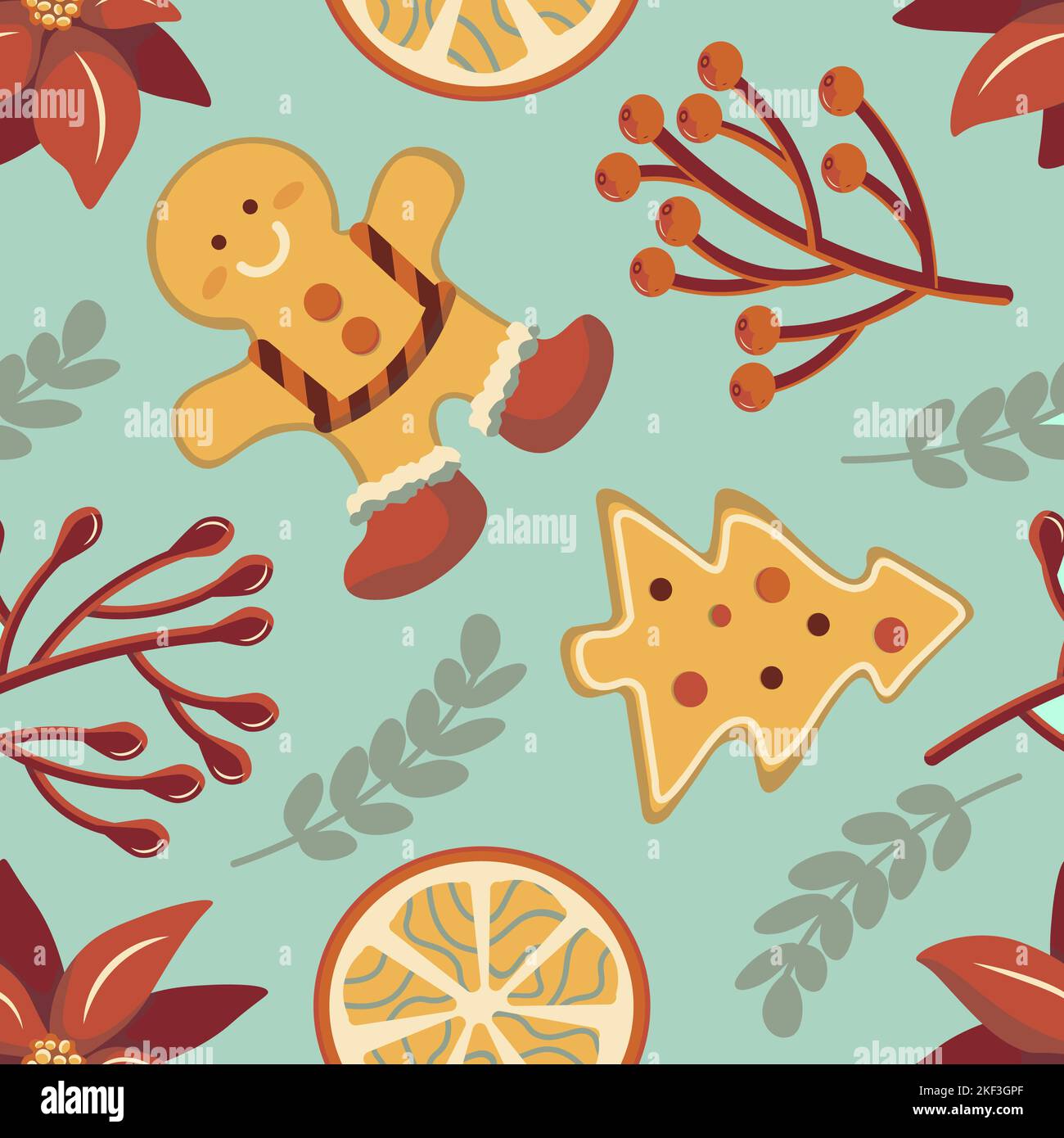 Christmas cookies vector seamless Stock Vector Images - Alamy