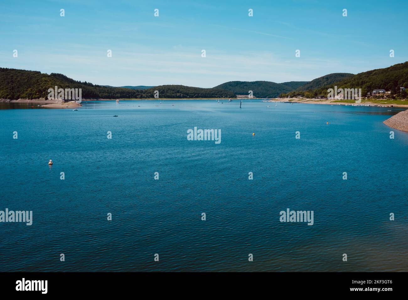 Lake Edersee (Edertalsperre) is the second largest reservoir in Germany ...