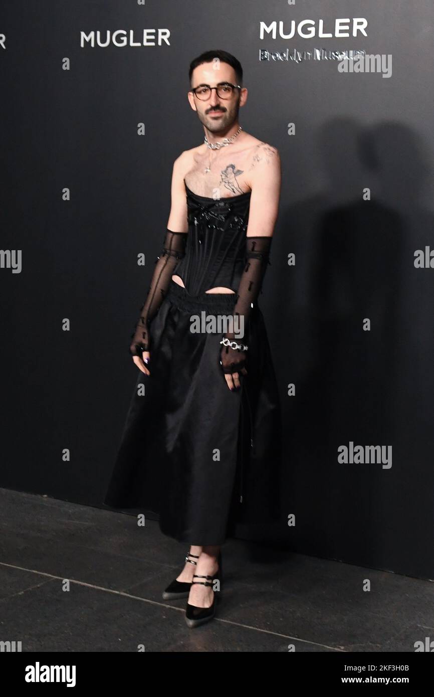 Jackson Wiederhoeft walking the red carpet at the Mugler Couturissime ...