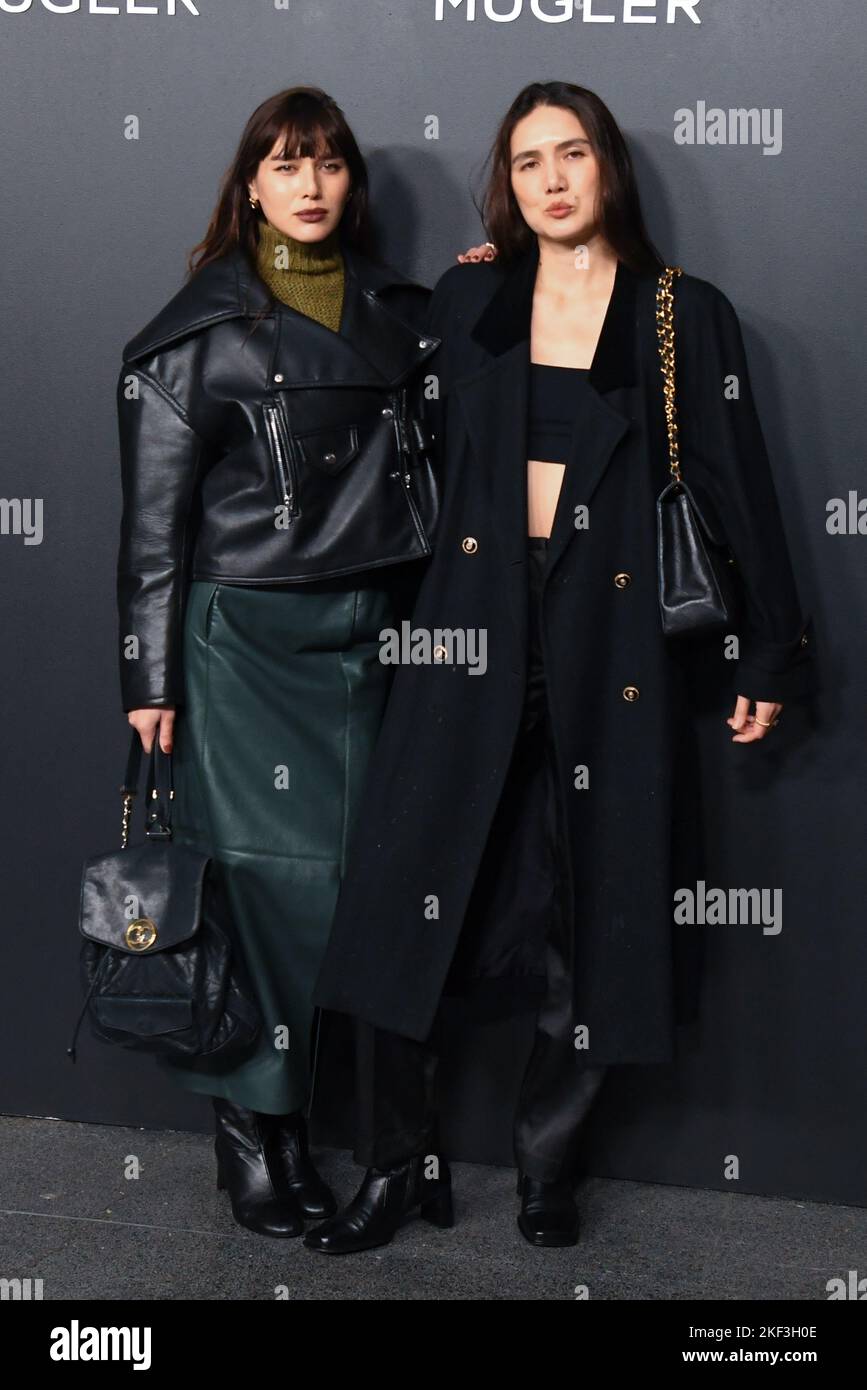 Natalie Suarez and Dylana Suarez walking the red carpet at the Mugler ...