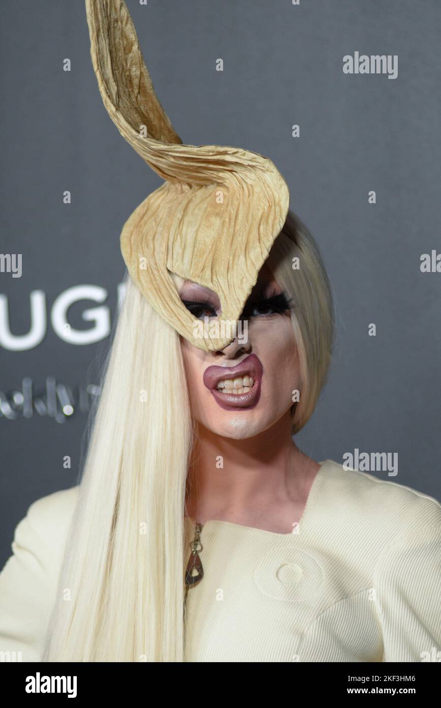 Candy Warhol walking the red carpet at the Mugler Couturissime ...