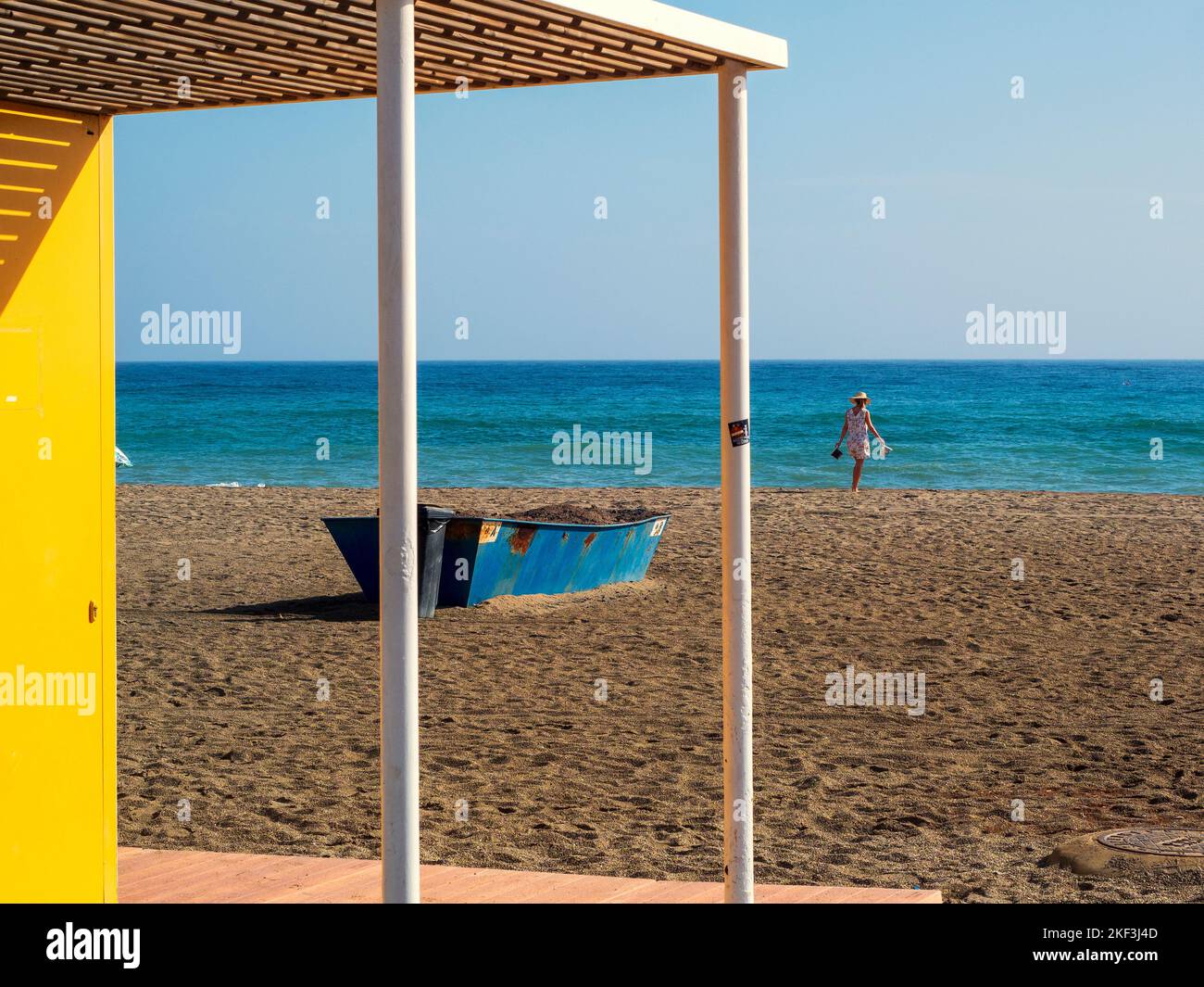 Tourist on the beach in Marbella enjoying the sun and the sea Stock ...