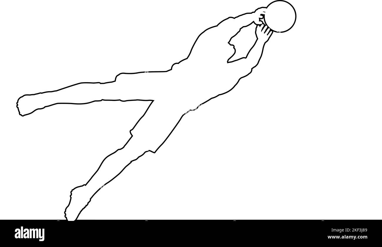 Soccer Football Player Line Silhouette Outline Stock Vector Image & Art ...