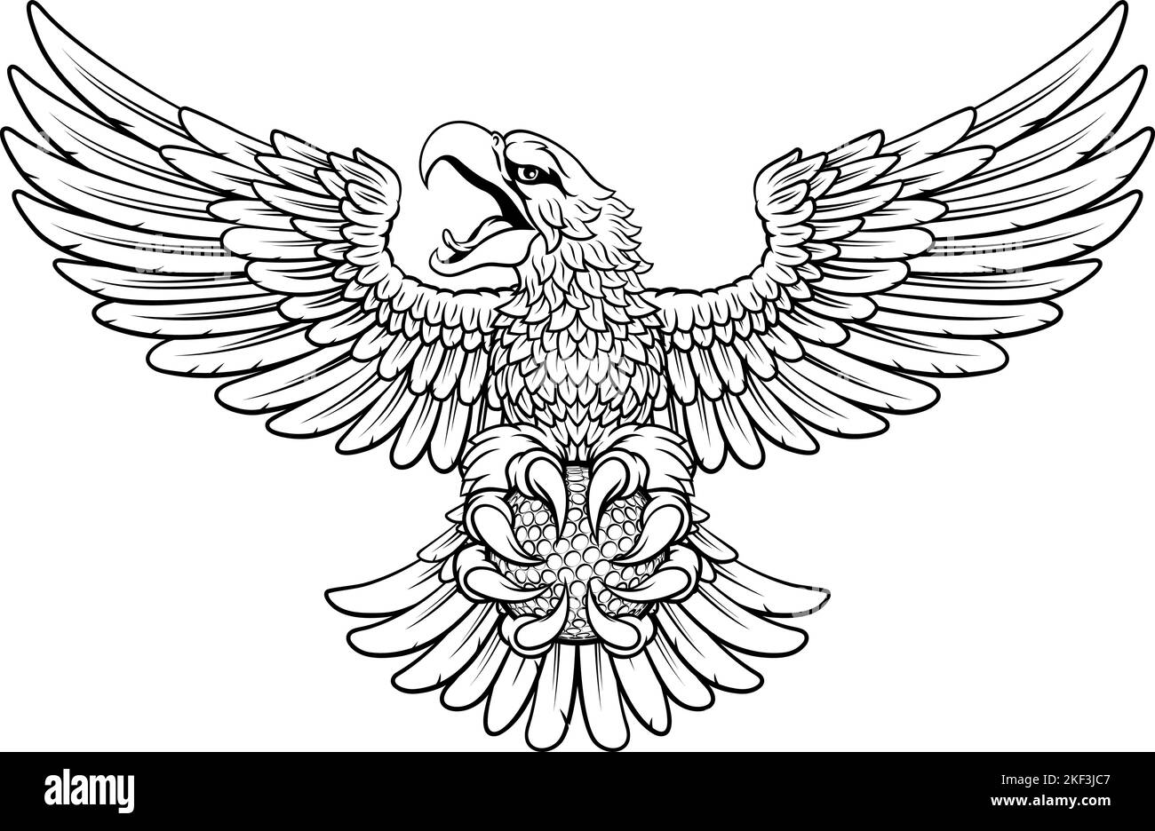 Bald Eagle Hawk Flying Golf Ball Claw Mascot Stock Vector Image & Art ...