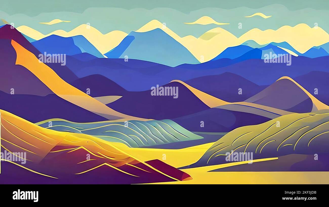 Blue mountain illustrated map hi-res stock photography and images - Alamy