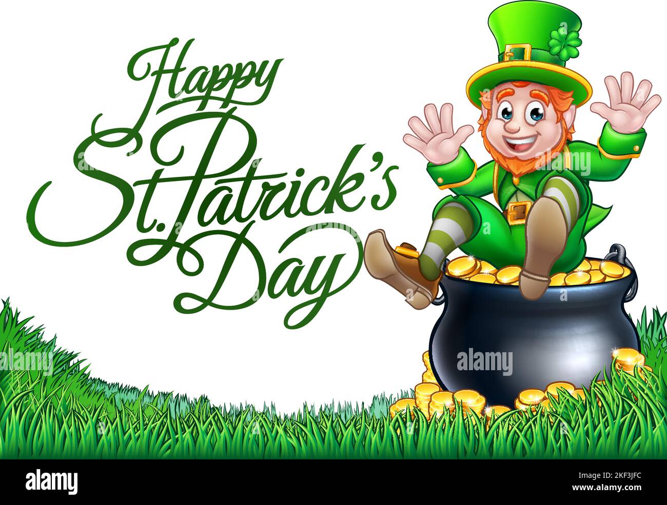 St Patricks Day Leprechaun Pot of Gold Design Stock Vector Image &amp; Art ...