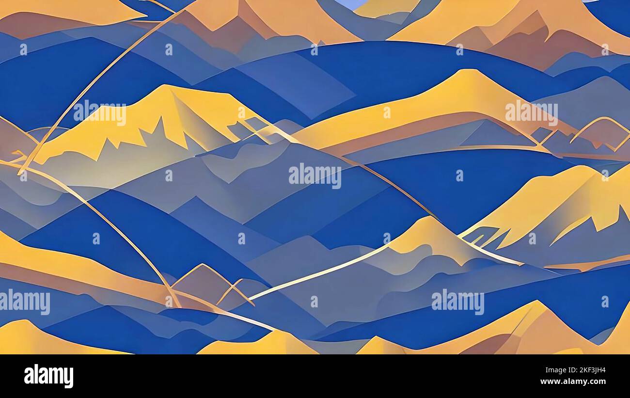 Blue mountain illustrated map hi-res stock photography and images - Alamy
